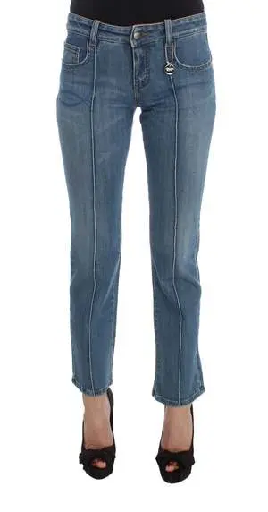 Costume National Slim Fit Cropped Jeans - Blue