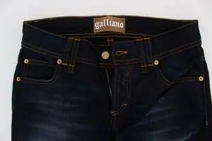 John Galliano Wash Cotton Slim Fit Jeans - Blue