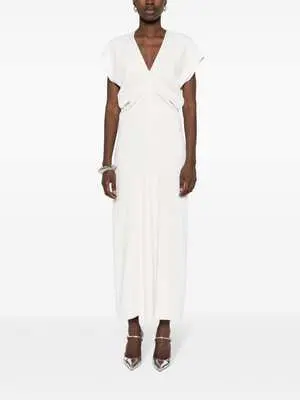PAROSH Draped Cady Maxi Dress