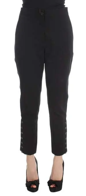 Ermanno Scervino Cotton Blend Capri Cropped Pants - Black
