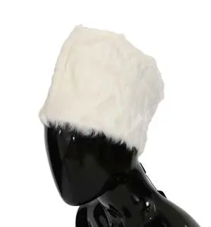 Dolce & Gabbana Xiangao Lamb Fur Beanie - White