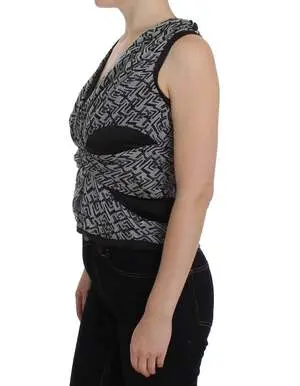 Karl Lagerfeld Black Silk Blouse Top