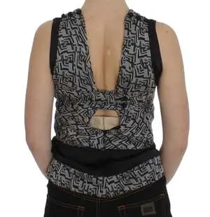 Karl Lagerfeld Black Silk Blouse Top