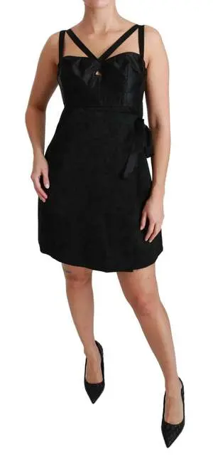 Dolce & Gabbana Stretch Satin Jacquard Mini Dress