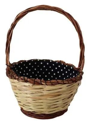 Dolce & Gabbana Wood Wicker Rattan Basket Tote Bag