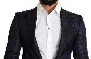 Dolce & Gabbana Floral Jacquard Silk Coat Martini Blazer