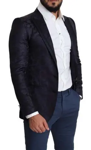 Dolce & Gabbana Floral Jacquard Silk Coat Martini Blazer