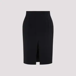Saint Laurent Virgin Wool Midi Skirt