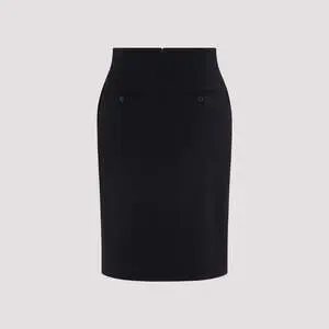 Saint Laurent Virgin Wool Midi Skirt