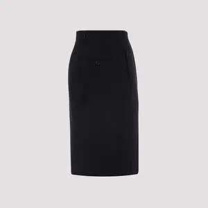 Saint Laurent Virgin Wool Midi Skirt