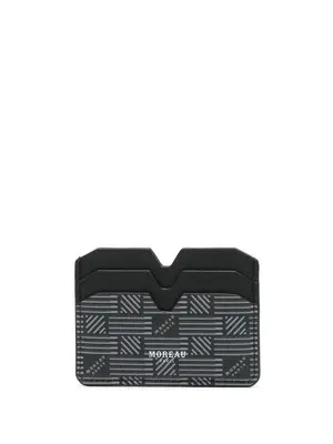 Moreau Logo-stamp Leather Card Holder - Nero