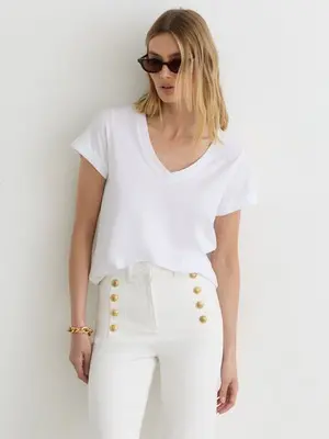 REISS Athena High-rise Flared Jeans - White