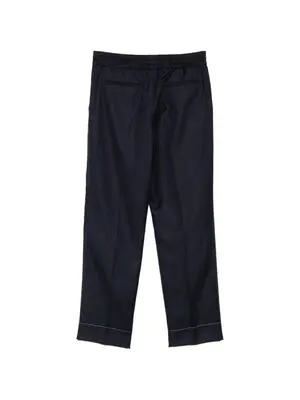 Brioni Asolo Linen And Wool Trousers - Blue