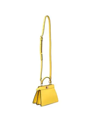 Fendi Peekaboo Iseeu Petite Leather Handbag - Yellow