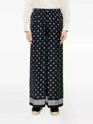 BODE Diamond-print Palazzo Pants - Blue