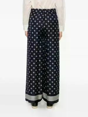 BODE Diamond-print Palazzo Pants - Blue