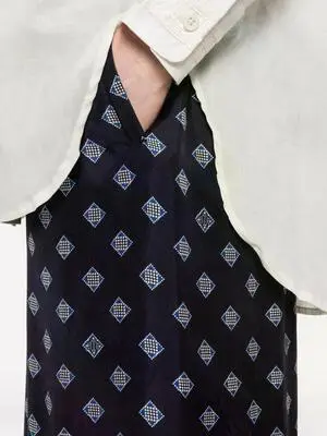 BODE Diamond-print Palazzo Pants - Blue