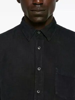 120% Lino Contrast-stitch Pocket Shirt
