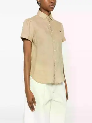 Polo Ralph Lauren Embroidered-logo Short-sleeve Shirt - Neutrals