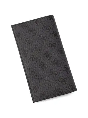 Guess Monogram-pattern Logo-plaque Leather Passport Holder