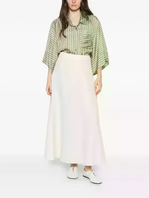 LUISA CERANO Floral-appliqué Mesh Midi Skirt