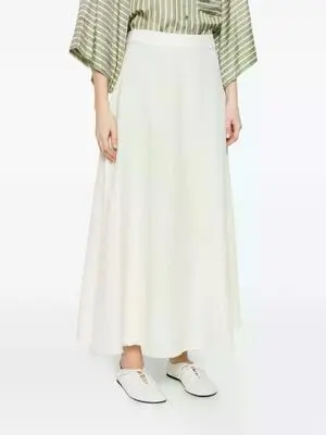 LUISA CERANO Floral-appliqué Mesh Midi Skirt