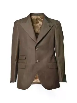 GABRIELE PASINI Peak-lapel Textured Blazer - Brown