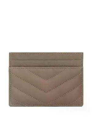 Saint Laurent Cassandre Quilted Card Holder - Grey