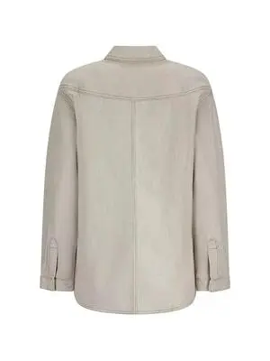 Jacquemus Amelo De-nîmes Logo-embroidered Denim Shirt - Neutrals