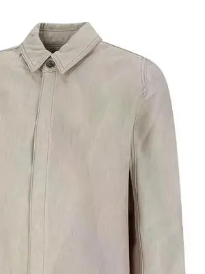Jacquemus Amelo De-nîmes Logo-embroidered Denim Shirt - Neutrals