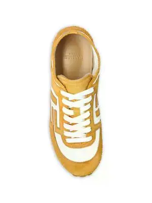Balmain Racer Suede-panel Sneakers - Yellow