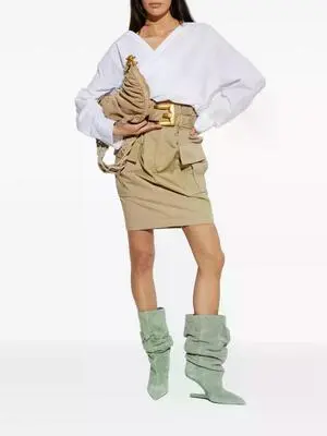 Balmain Wrap-design Cotton Blouse