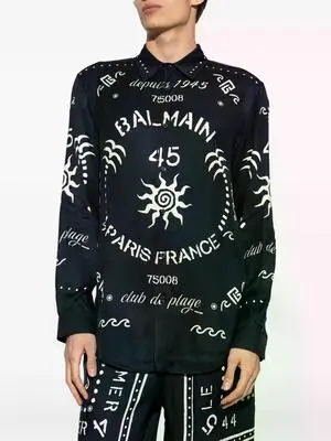 Balmain Logo-print Long-sleeve Shirt