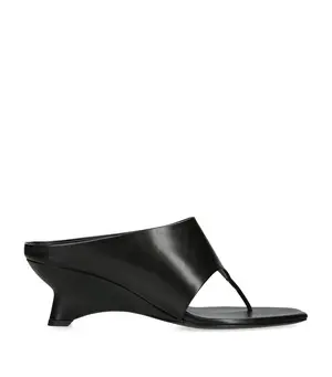 Khaite Leather Marlow Heeled Mules - Black