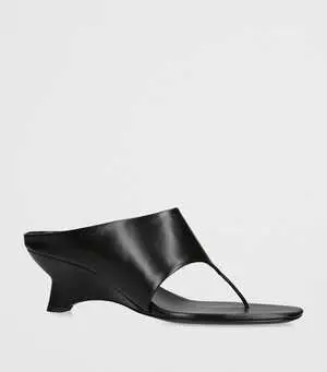Khaite Leather Marlow Heeled Mules - Black