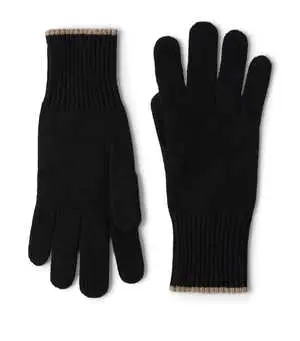 Brunello Cucinelli Cashmere Gloves - Black