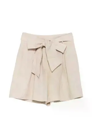 Liviana Conti Tie-waist Pleated Shorts - Neutrals