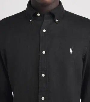 Polo Ralph Lauren Linen Custom-fit Polo Pony Shirt - Black