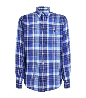 Polo Ralph Lauren Linen Check Shirt - Blue