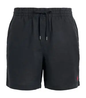Polo Ralph Lauren Linen Drawstring Shorts - Black