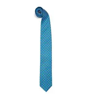 Eton Silk Jacquard Neck Tie - Blue