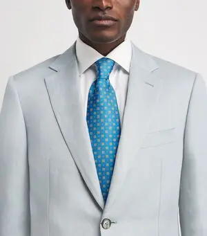 Eton Silk Jacquard Neck Tie - Blue