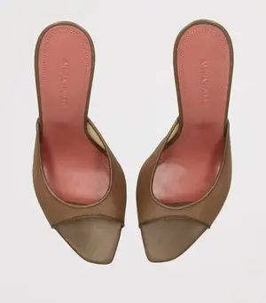 Amina Muaddi Mesh Alexa Heeled Mules 95