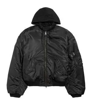 Balenciaga Oversized Hooded Bomber Jacket