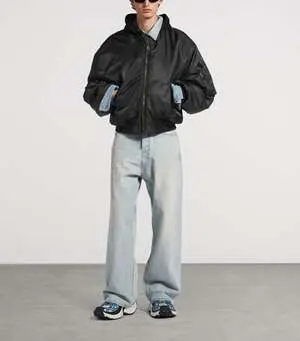 Balenciaga Oversized Hooded Bomber Jacket