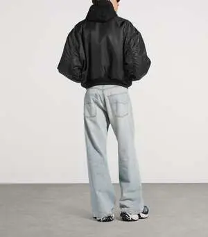 Balenciaga Oversized Hooded Bomber Jacket