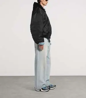 Balenciaga Oversized Hooded Bomber Jacket