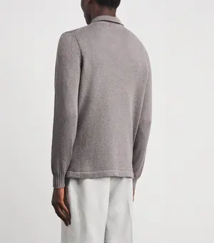 FIORONI CASHMERE Cotton Collar Cardigan