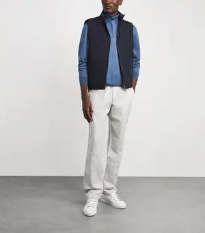 FIORONI CASHMERE Down Linen Reversible Gilet