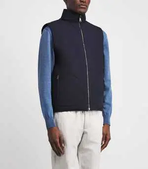 FIORONI CASHMERE Down Linen Reversible Gilet